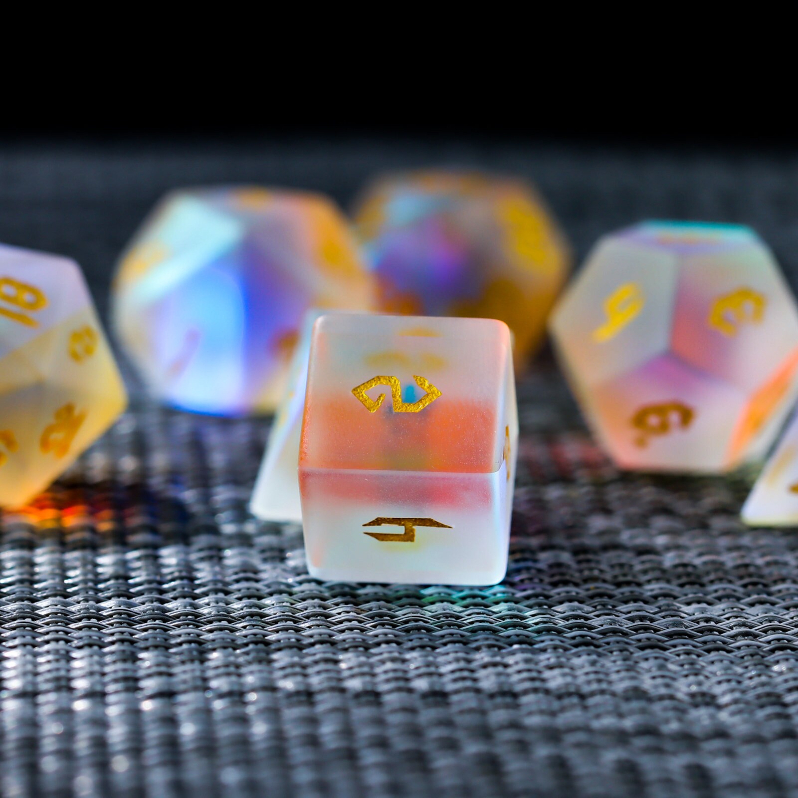 Dnd Dice Set Stained Glass Dice Rainbow Glass Dice Crystal Dice D20 ...