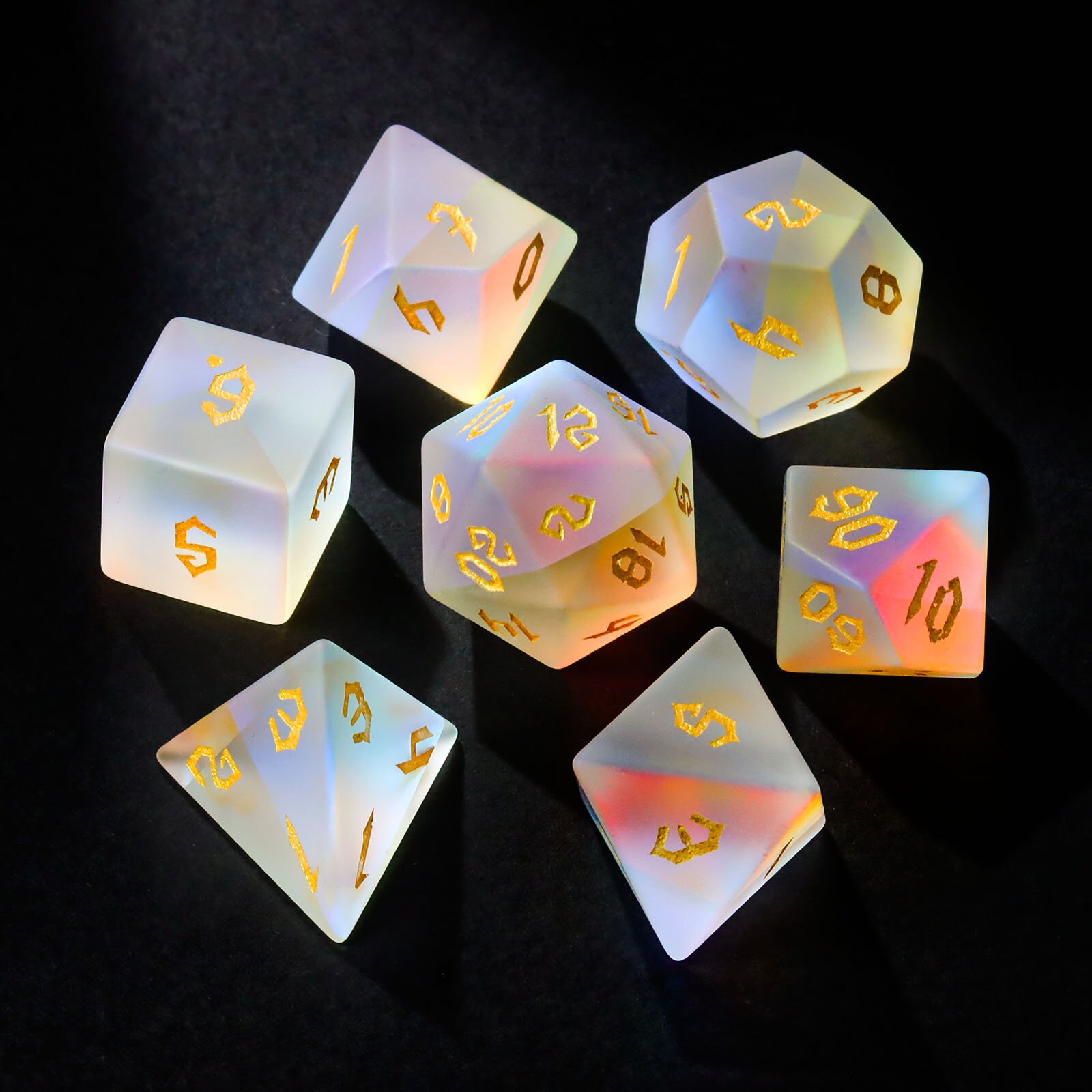 Dnd Dice Set Stained Glass Dice Rainbow Glass Dice Crystal Dice D20 ...