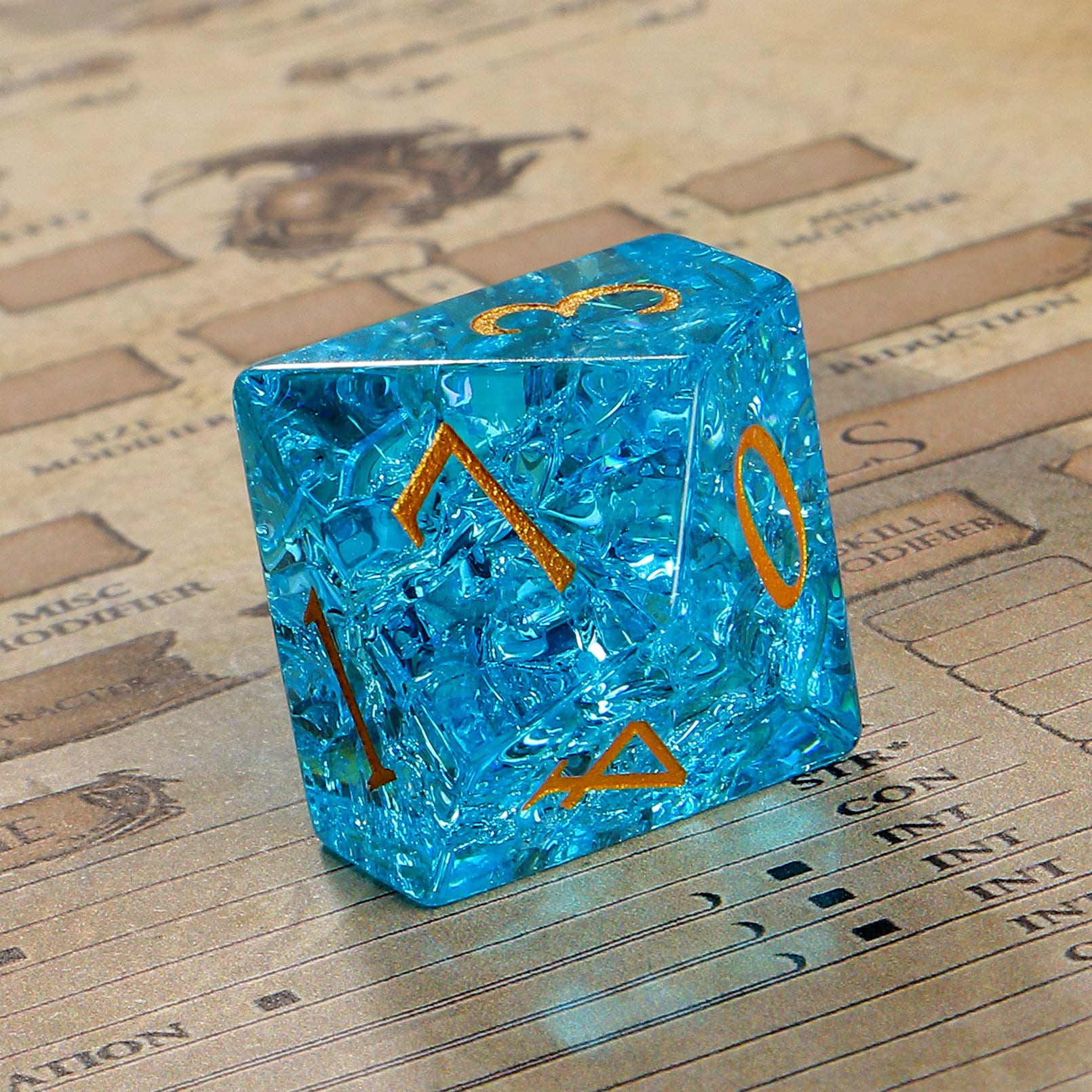 Full Set Zelda D&D Dice Set | Gemstone Blast Blue Glass Dice| Dungeons ...