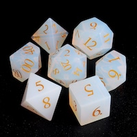 Full Opal Set - Dungeons and Dragon Raised Dice, RPG Game Electroplated ...
