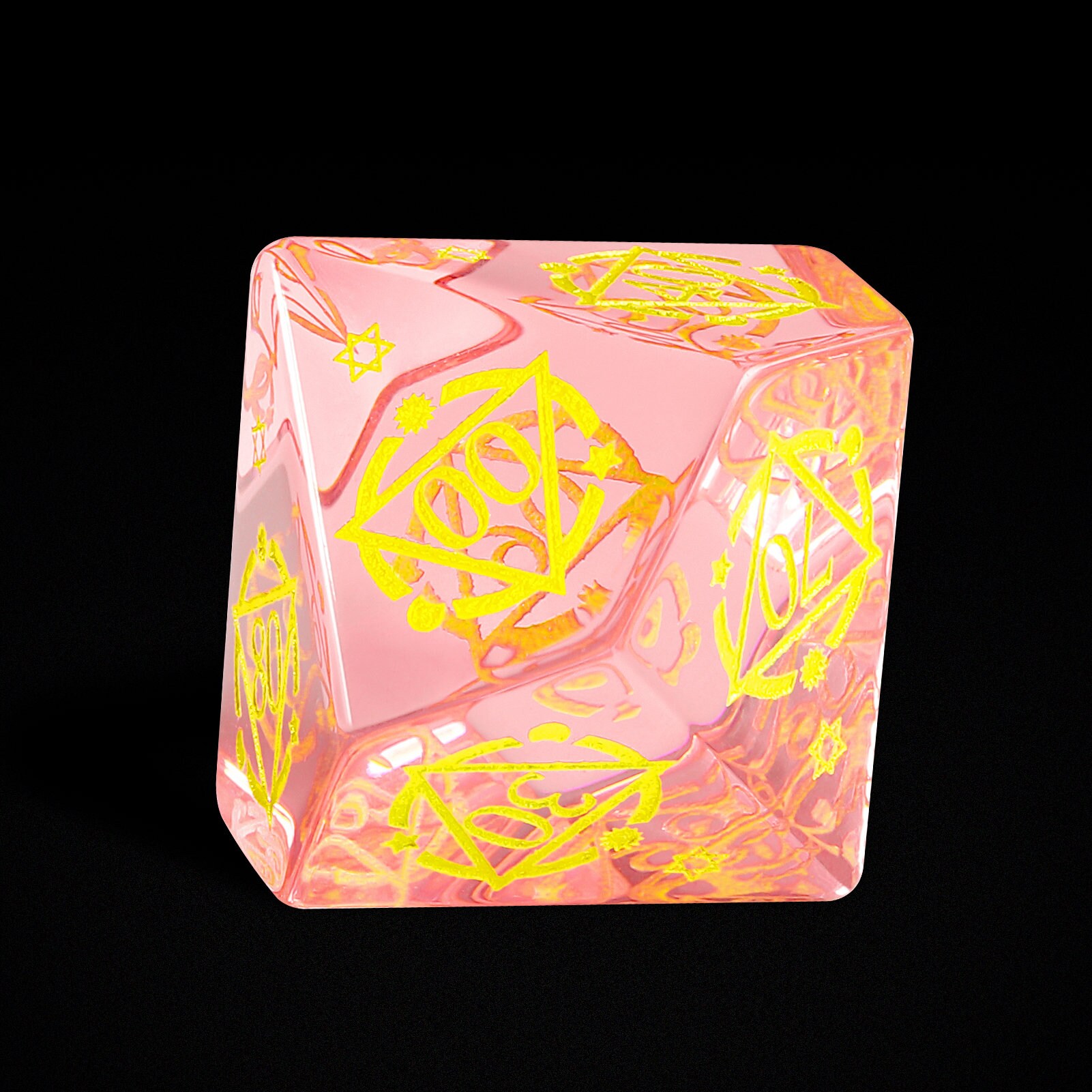 Dnd Dice Set full Set Rose Pink Glass Polyhedral Dice Set Dungeons and ...