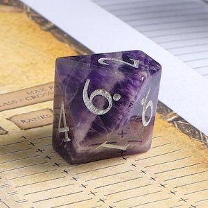 Natural Amethyst Dice Set| Gemstone D20 D&D Dice Set| Dungeons and ...