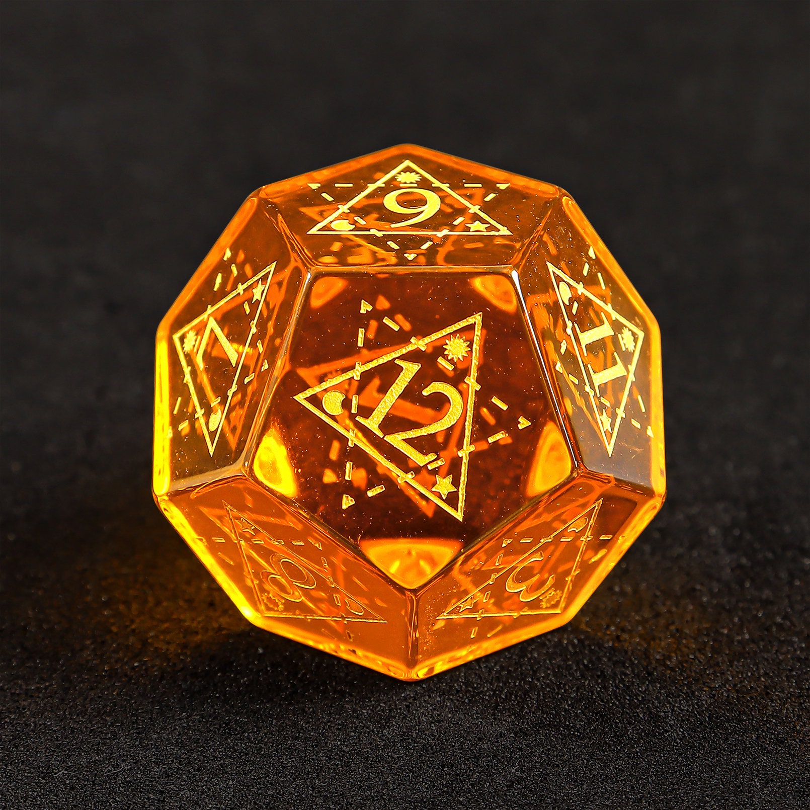 Full Set Orange DND Dice Set, Gemstone Sharp Edge D&D Dice Set ...
