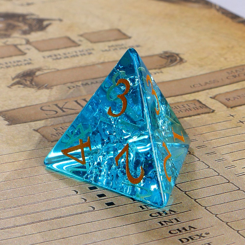 Full Set Zelda D&D Dice Set | Gemstone Blast Blue Glass Dice| Dungeons ...