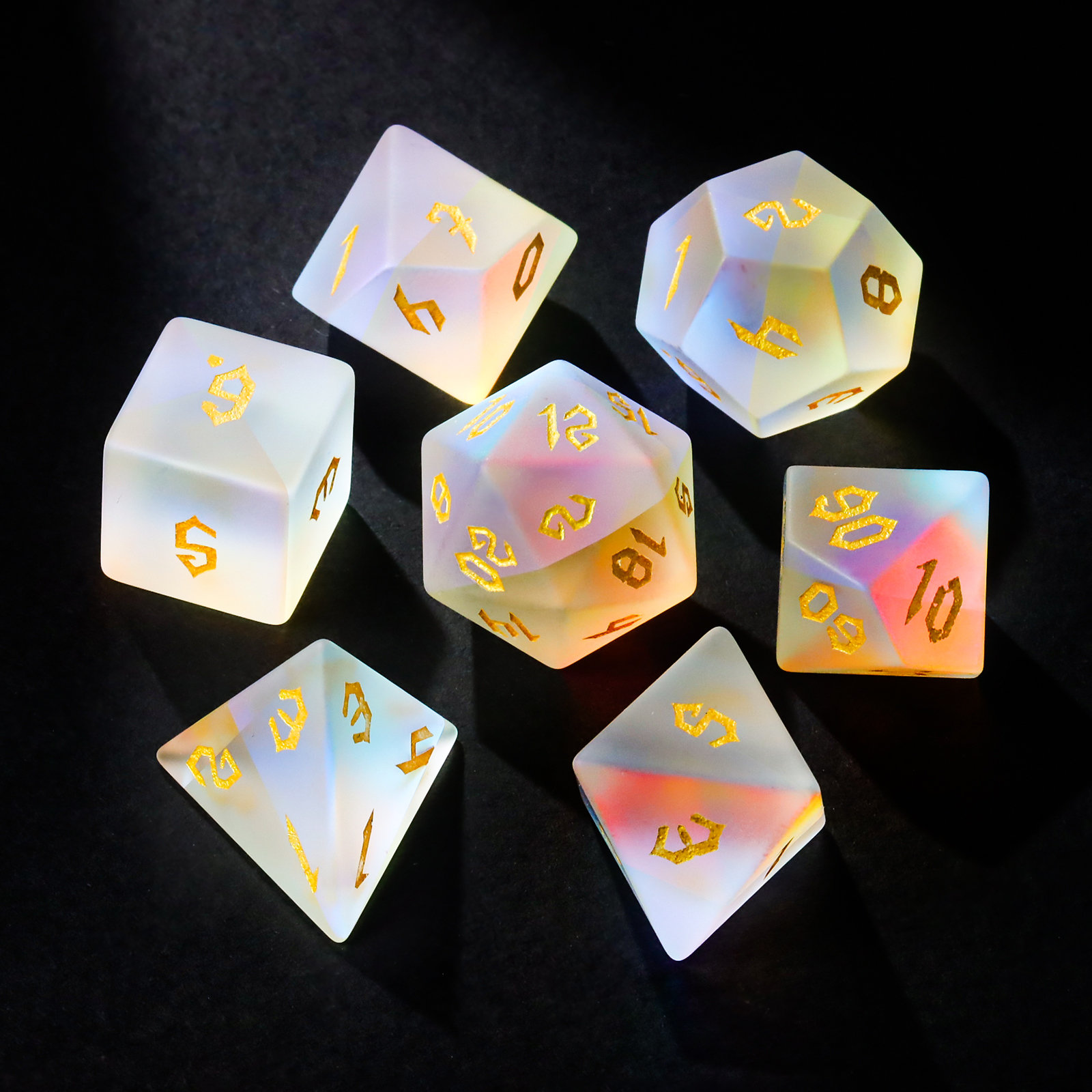 Dnd Dice Set Stained Glass Dice Rainbow Glass Dice Crystal Dice D20 ...