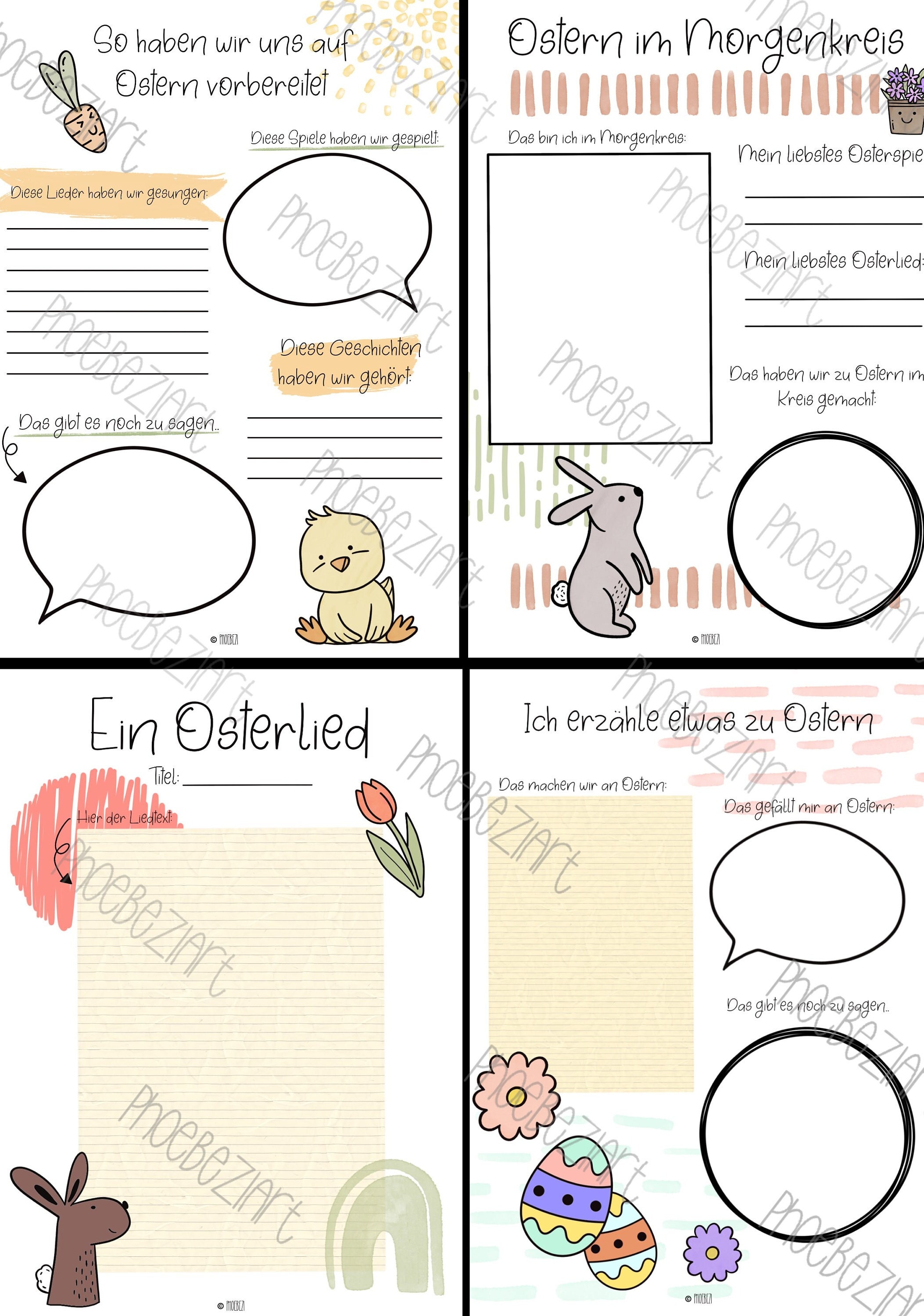 40 Portfolio Vorlagen zu Ostern für Kita & Krippe! - Etsy.de