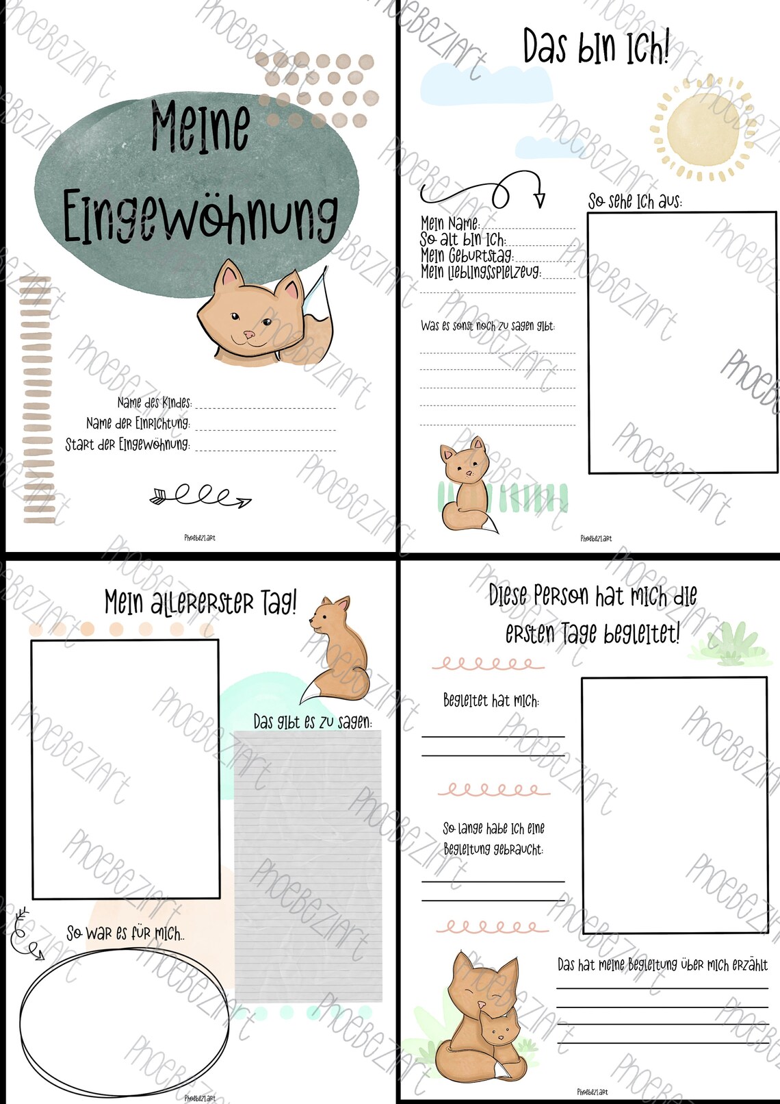 30 Portfolio Vorlagen für die Eingewöhnung (Kita & Krippe)! - Etsy.de