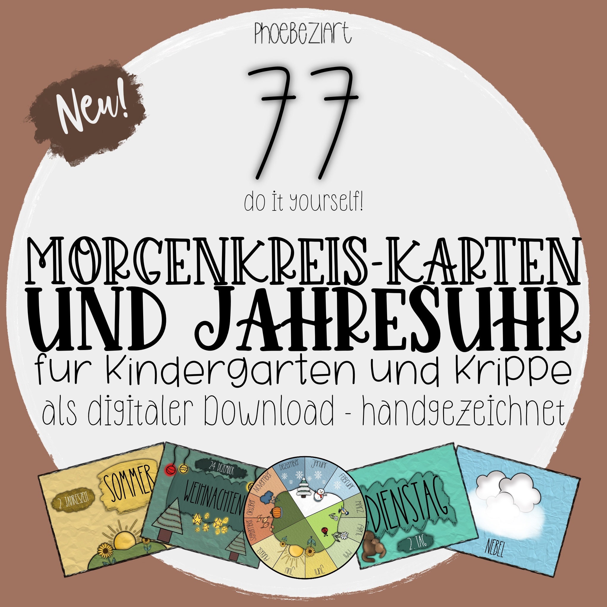 Morning Circle Cards Annual Clock for Daycare and Crèche - Etsy