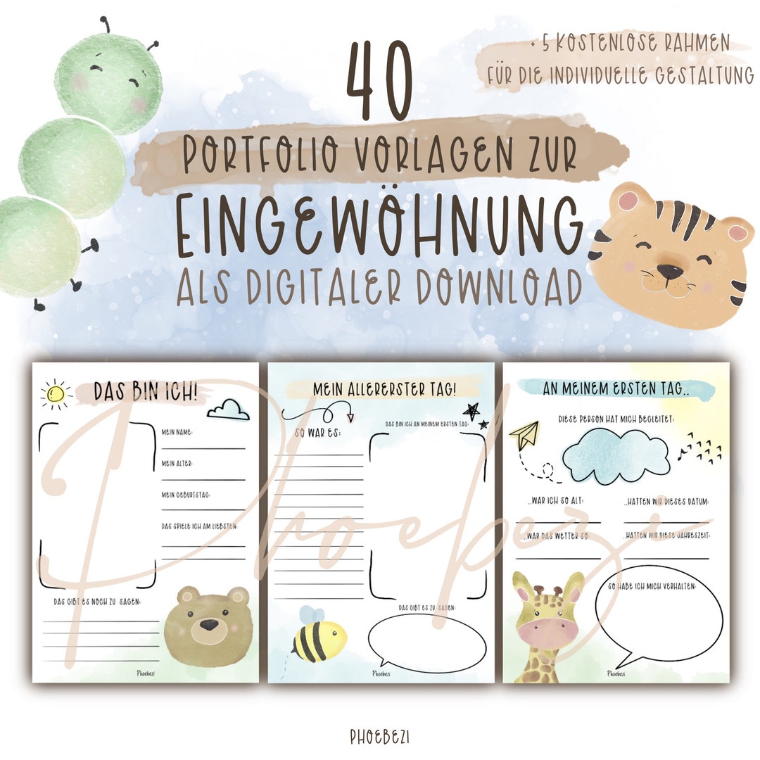 40 Templates for the SETTLING IN! Daycare, Crèche, Day Care + 5 ...