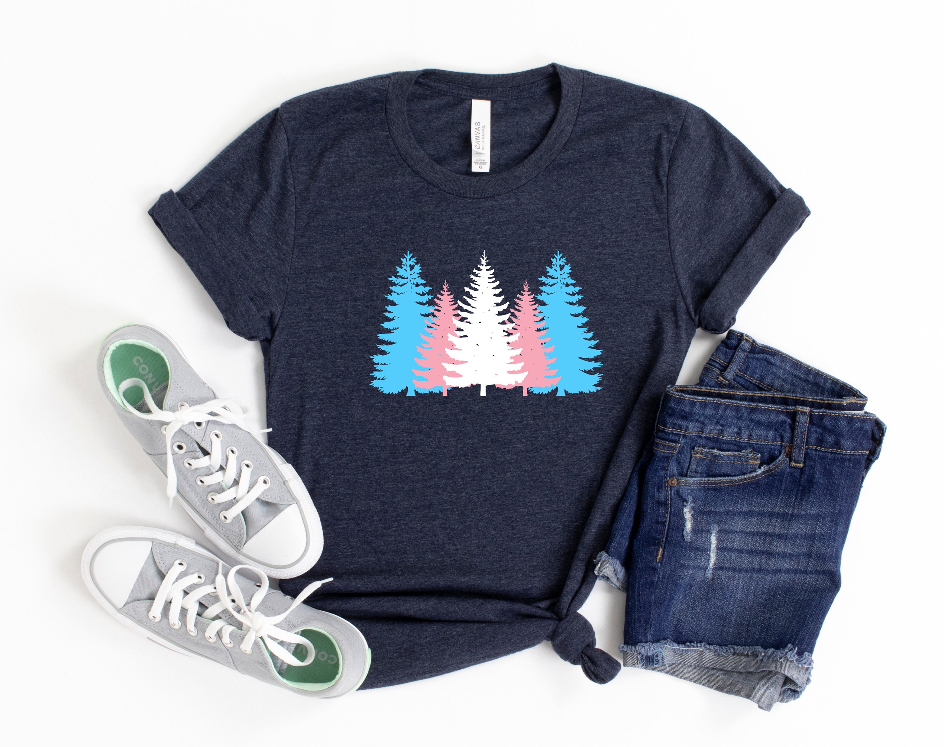 Trans Trees Camiseta / Trans Pride Camisa / Transgénero Bandera Tee ...