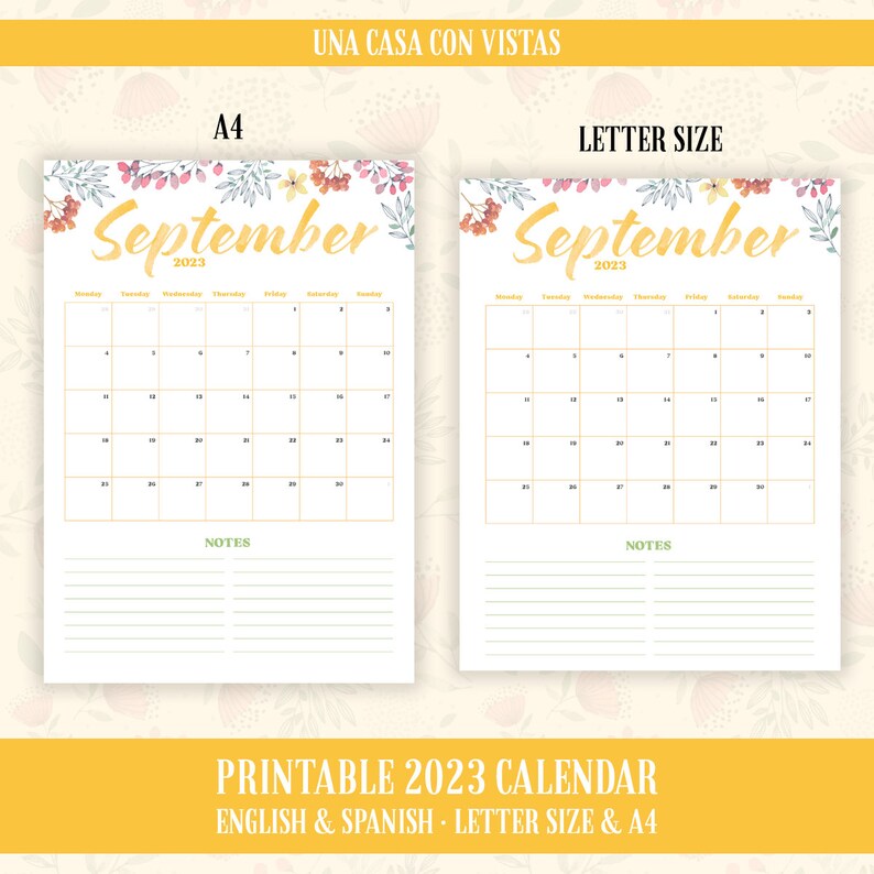 Printable 2023 Floral Calendar - Etsy España