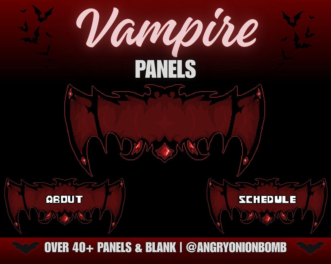 Vampire Twitch Panels for Streaming | Twitch Assets Panels Halloween ...