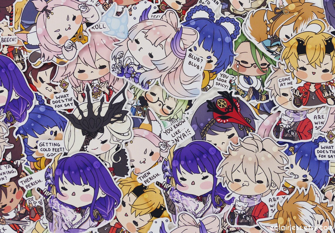 Derpy Genshin Impact Stickers SET C - Etsy