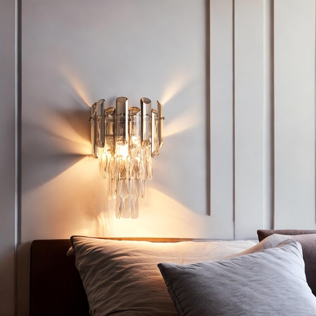 Modern K9 Crystal Wall Sconce - Dimmable Light Fixture With ...