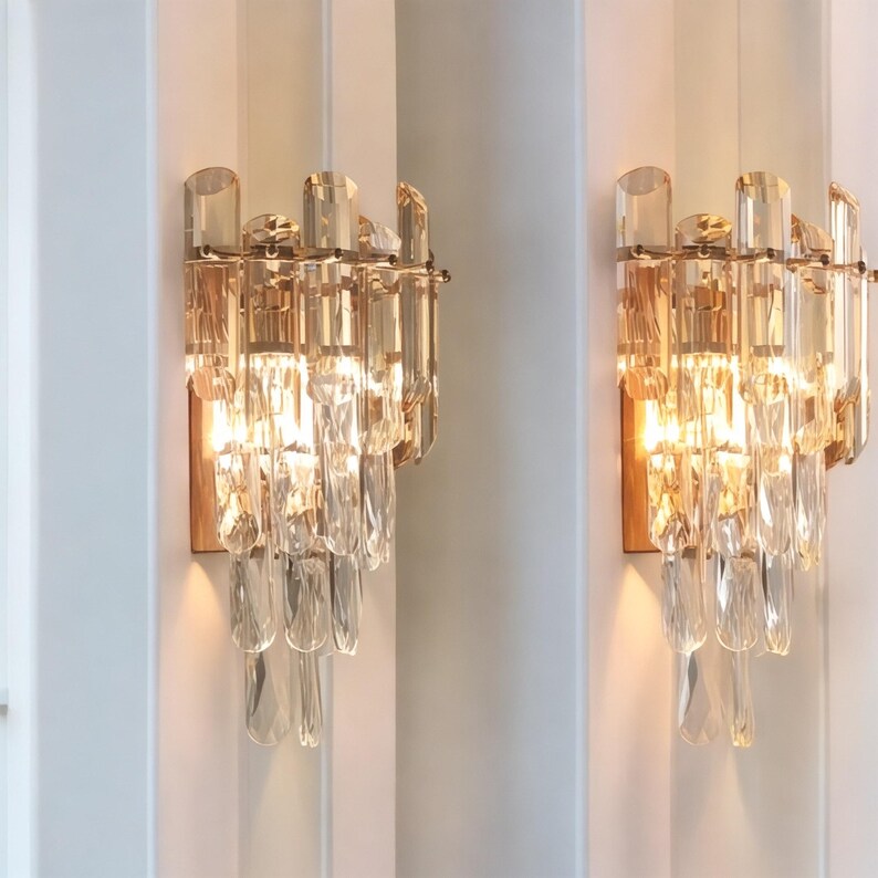 Modern K9 Crystal Wall Sconce - Dimmable Light Fixture With ...