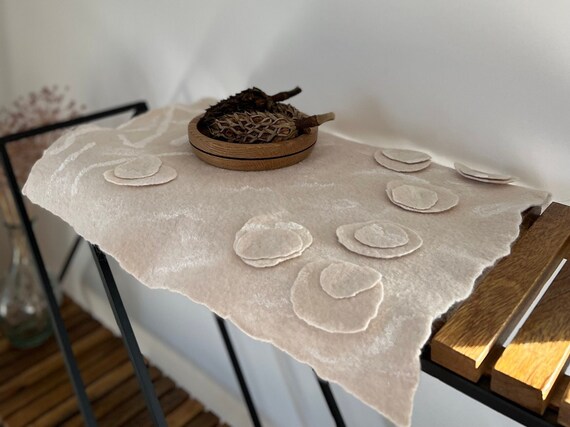 Felted Table Placemat Wool Table Cloth Felted Table Decor - Etsy