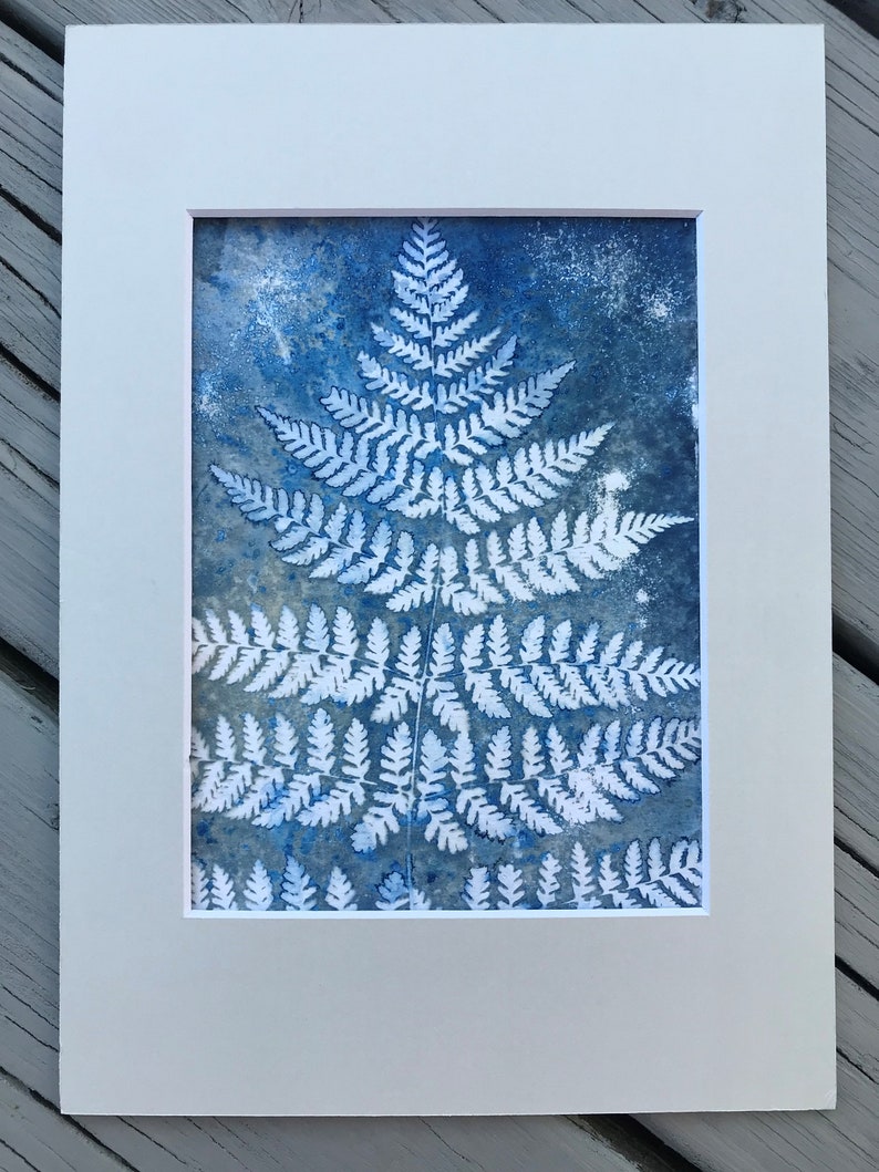 Set of 4 Original Cyanotype Prints, Botanical Cyanotype Art, Nature ...