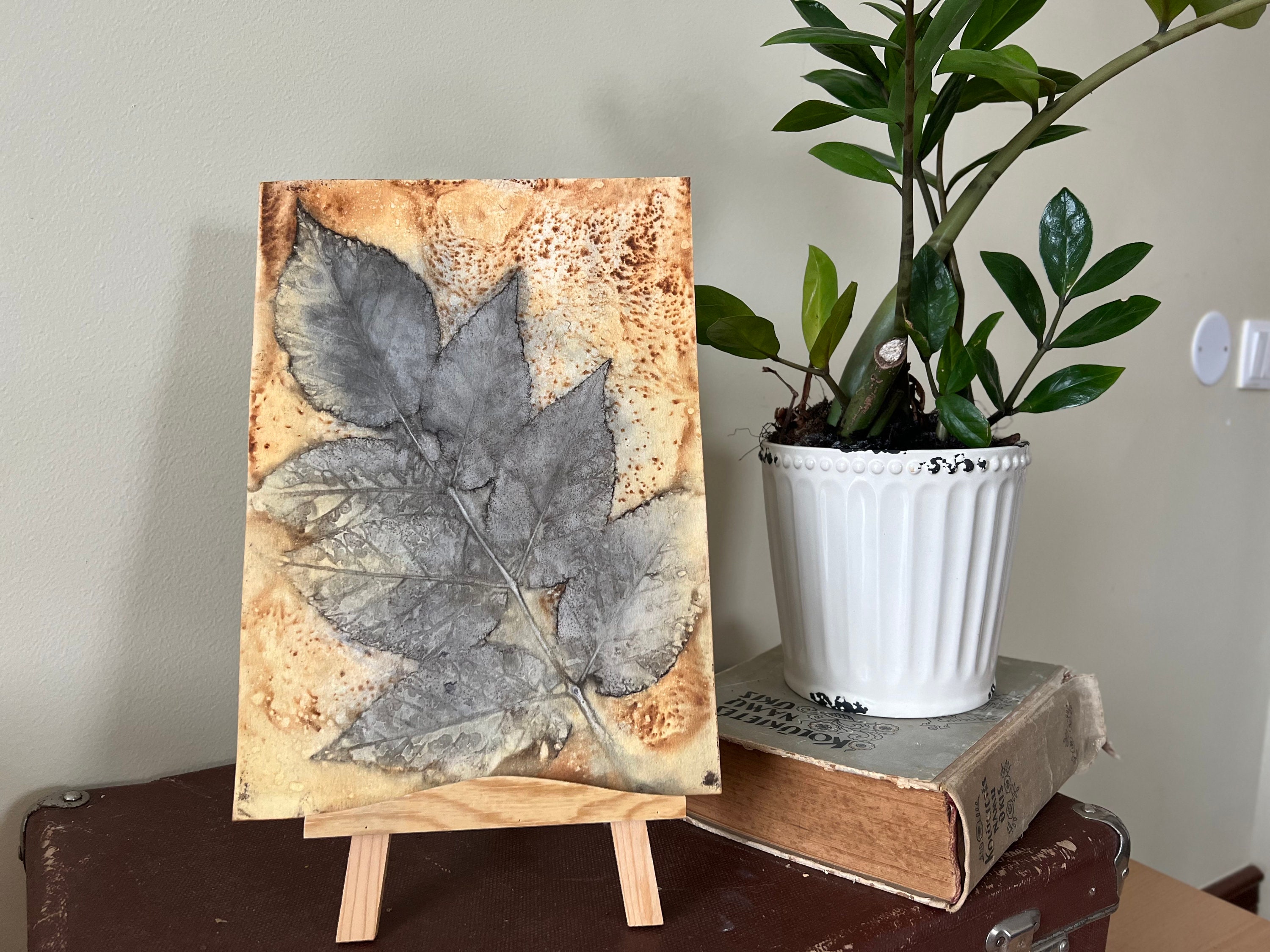 Set of 2 Original Eco Prints A4 Size, Botanical Print Set, Eco Dyed Wall Art With Leaf Prints ...