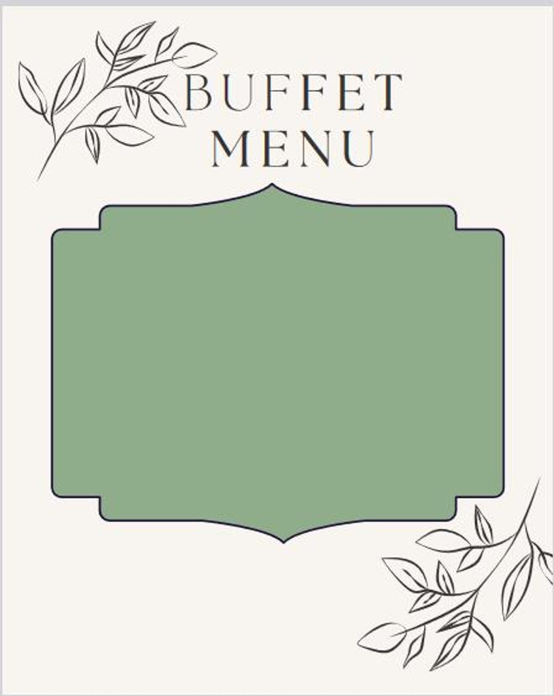 Wedding Buffet & Bar Menu Template - Etsy