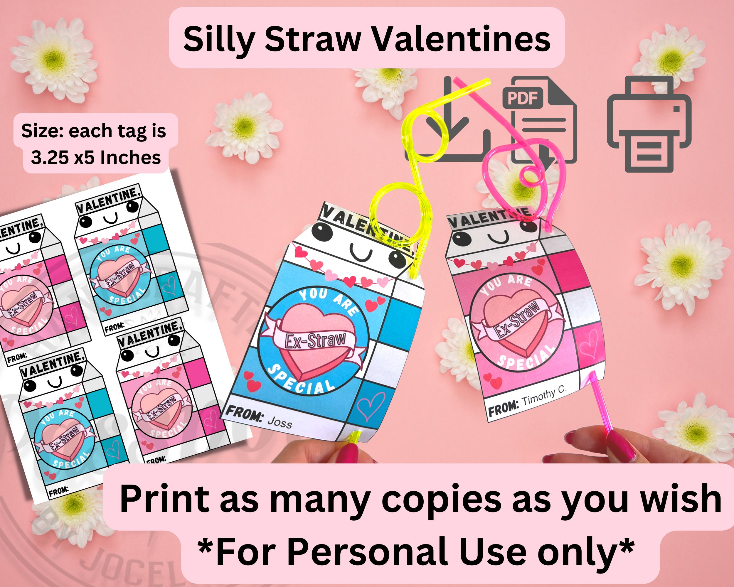 Ex-straw Special | Crazy Straw Kids Valentine | Kids Valentine, School ...
