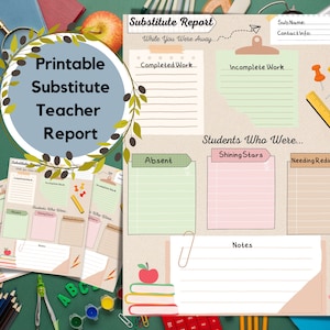 Substitute Notes - Feedback Form - Template - While You Were Away/out ...