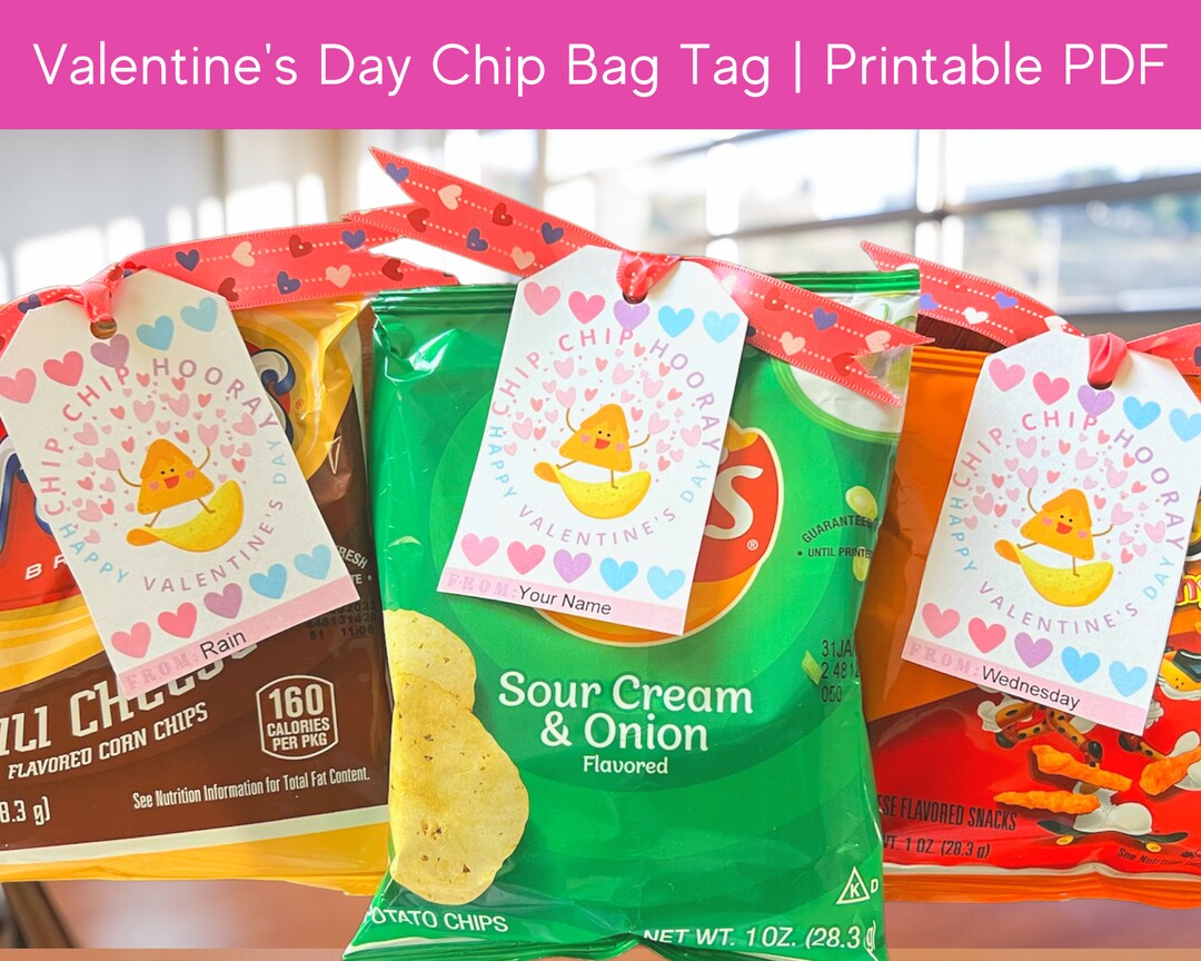 School Classroom Valentine - Chip Chip Hooray- Chips Kids Valentines ...