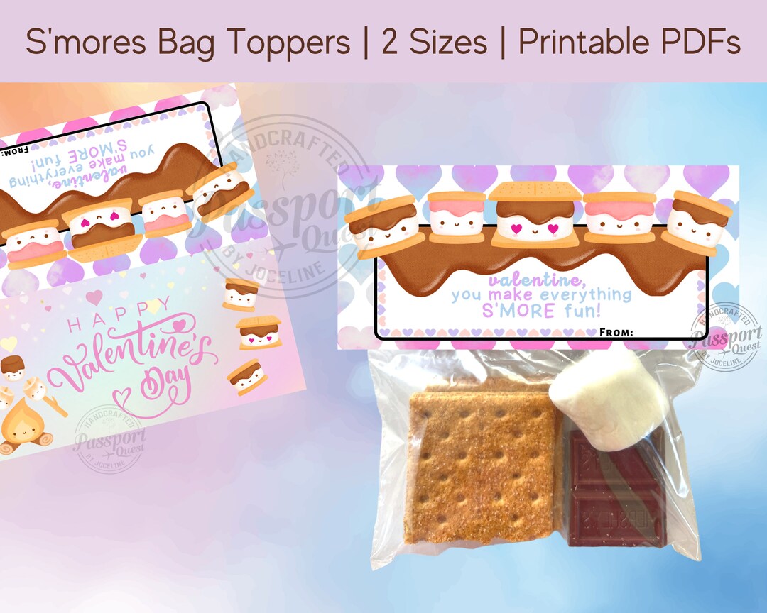 S'mores Valentine Treat Bag Topper | Kids Valentine, School Valentine ...