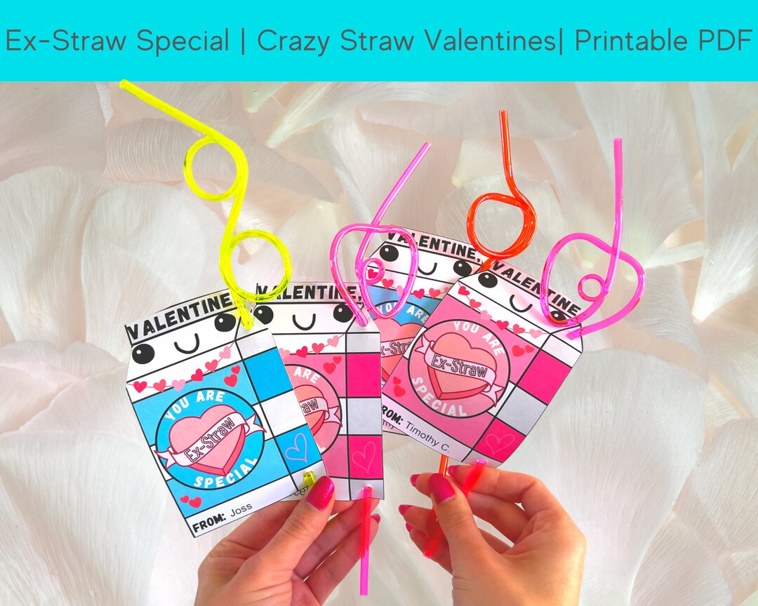 Ex-straw Special | Crazy Straw Kids Valentine | Kids Valentine, School ...