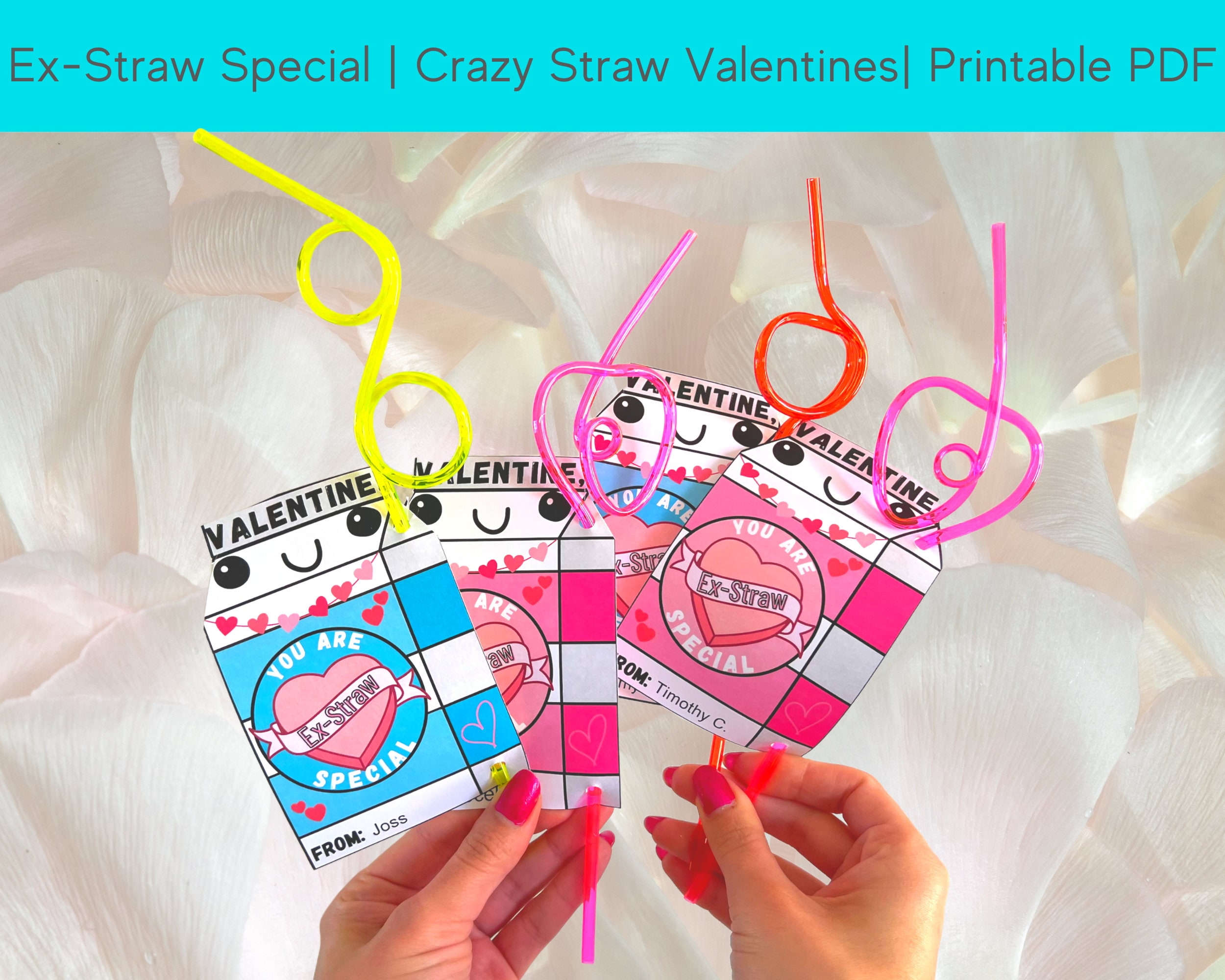 Ex-straw Special | Crazy Straw Kids Valentine | Kids Valentine, School ...