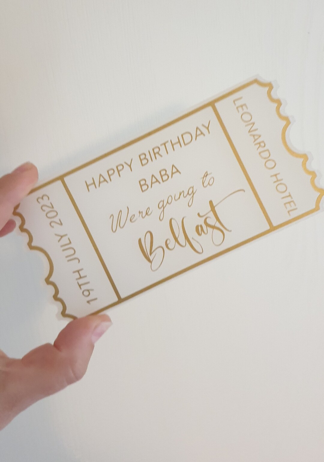 Personalised Acrylic Ticket, Custom Concert Ticket, Holiday, Spa Day ...