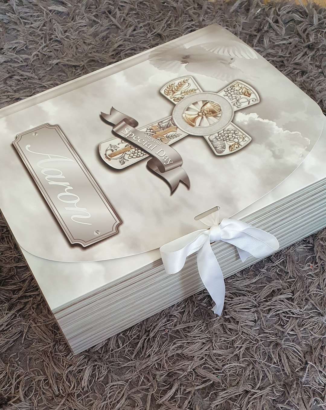 Personalised Christening Keepsake Box, Holy Communion Giftbox With Name ...