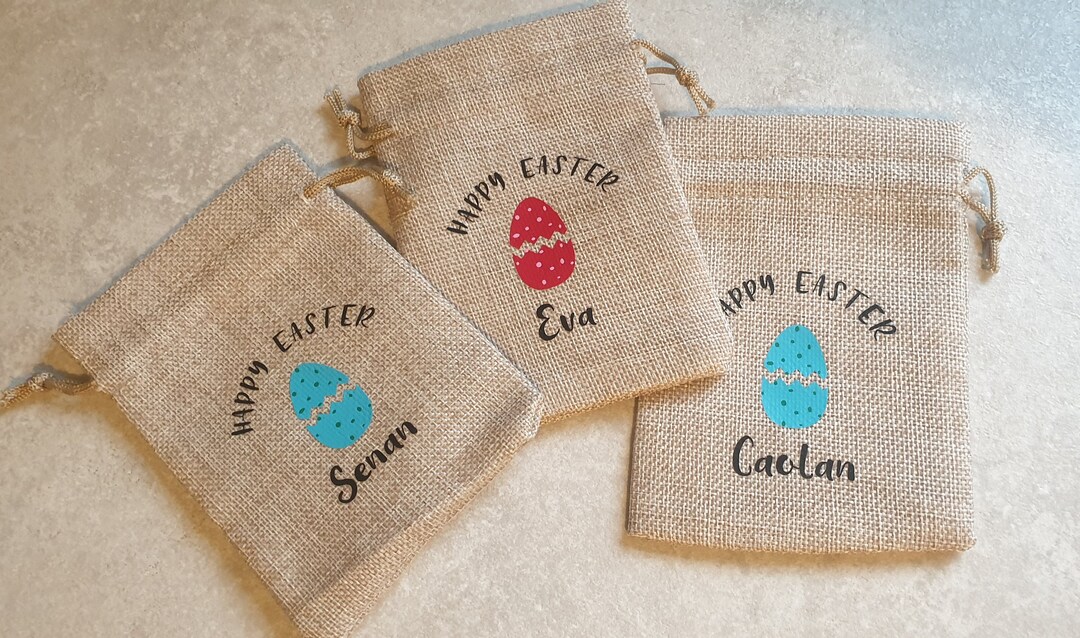 Personalised Easter Egg Hunt Pouch Bag | Easter Gift | Easter Basket ...
