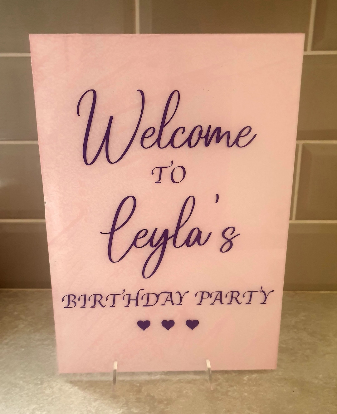 Welcome to Birthday Party Sign, A4 Acrylic Sign, Plastic Welcome Sign ...