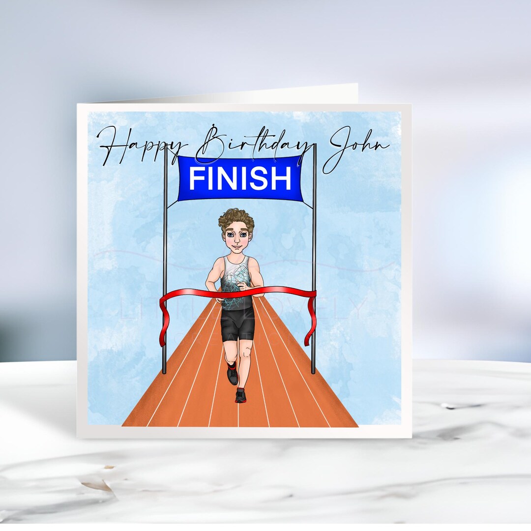 Personalised Birthday Card for Runner, Marathon, Running Themed Card ...