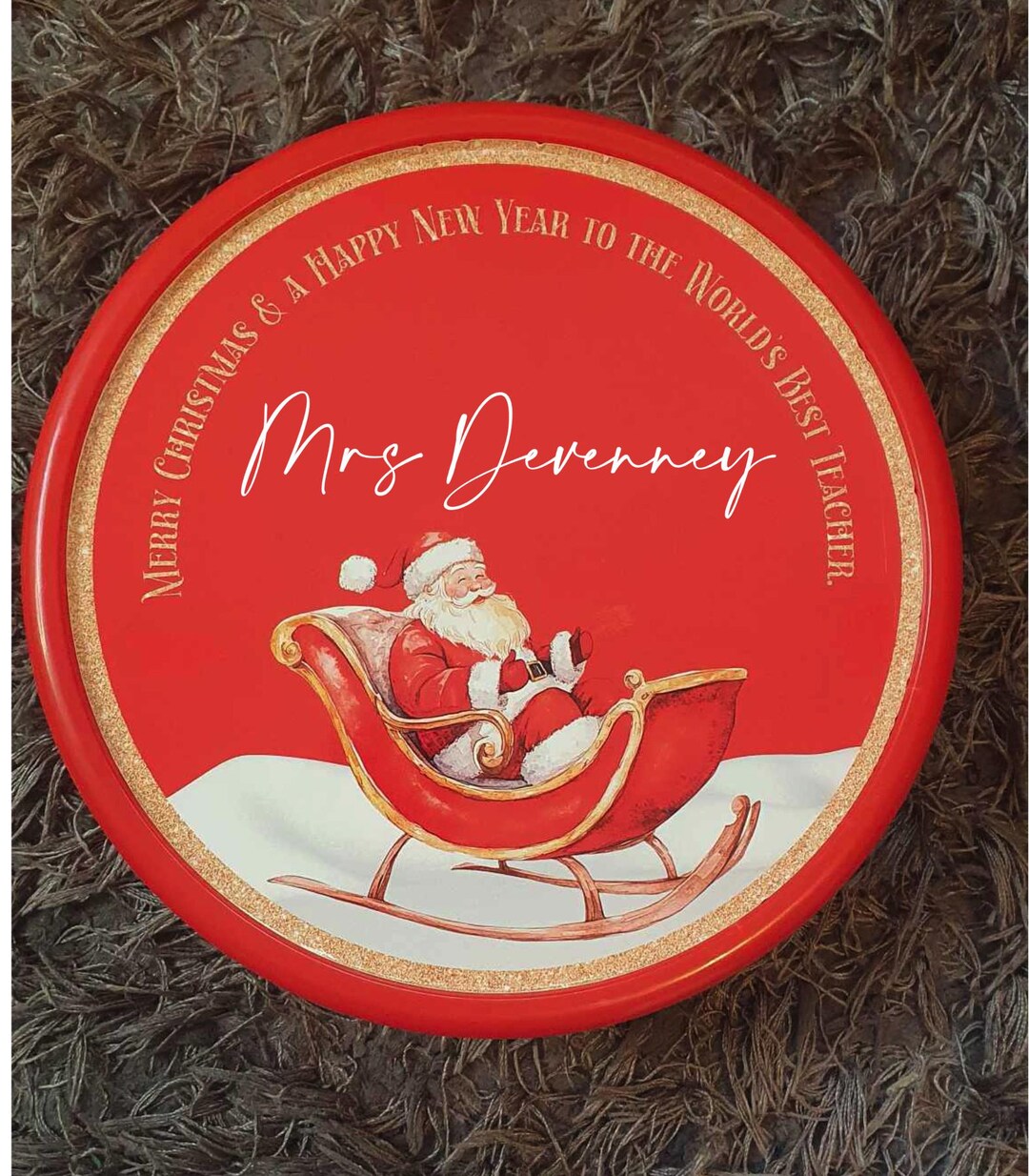 Personalised Chocolate Tub Sticker, Christmas Chocolate Tin Label ...
