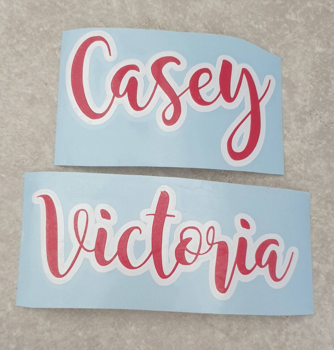 Two Colour Vinyl Decal Name Labels for Glasses, Bottles, Lunch Boxes ...