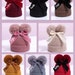 Girls Brown Pom Pom Hat, Personalised Hat, Double Bobble Hat, Toddler ...