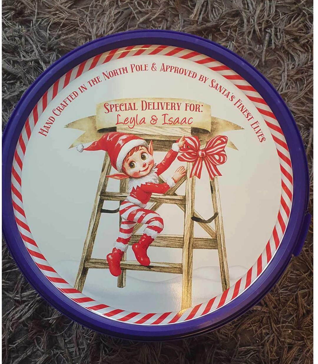 Personalised Chocolate Tub Sticker, Christmas Chocolate Tin Label ...