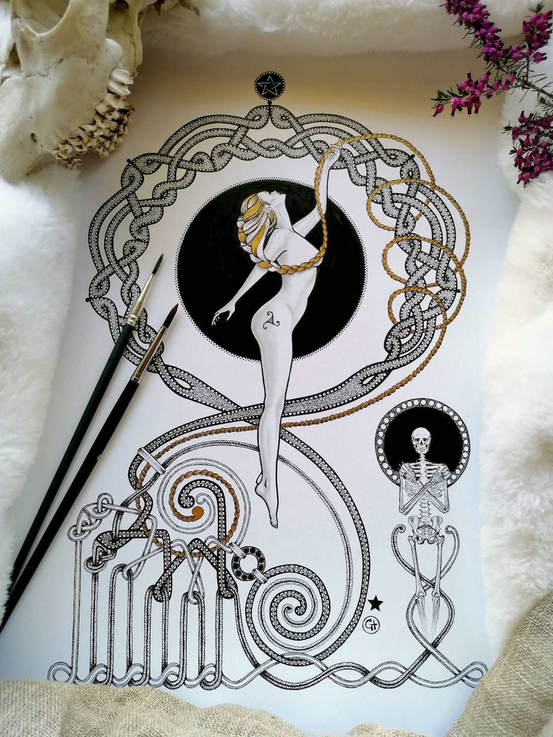 Danu A3 Print Irish Goddess Celtic Mythology Celtic Poster Ink ...