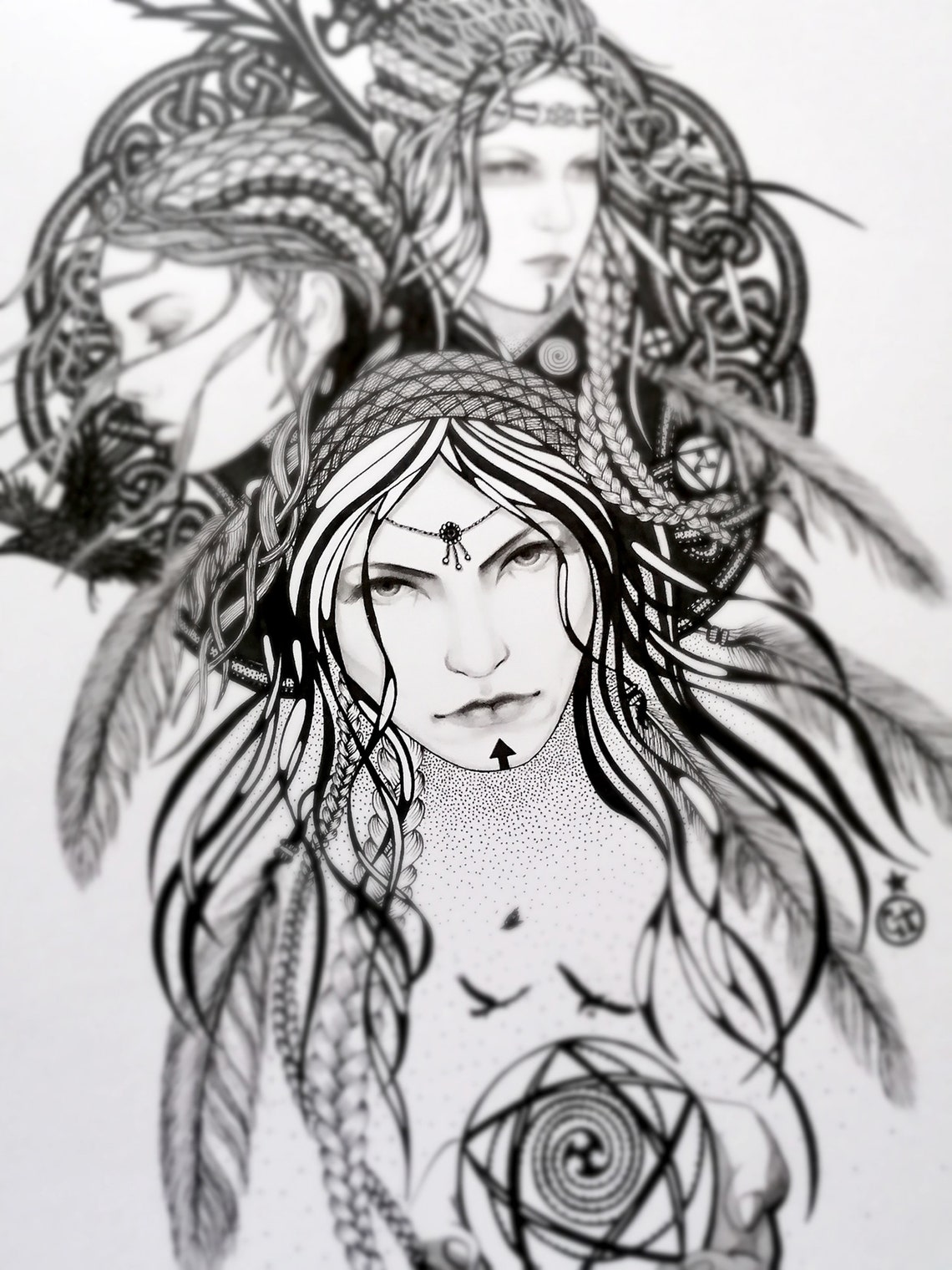 The Morrigan A3 Print Irish-celtic War Goddess the Morrigan Poster ...