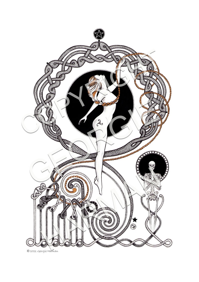 Danu A3 Print Irish Goddess Celtic Mythology Celtic Poster Ink ...