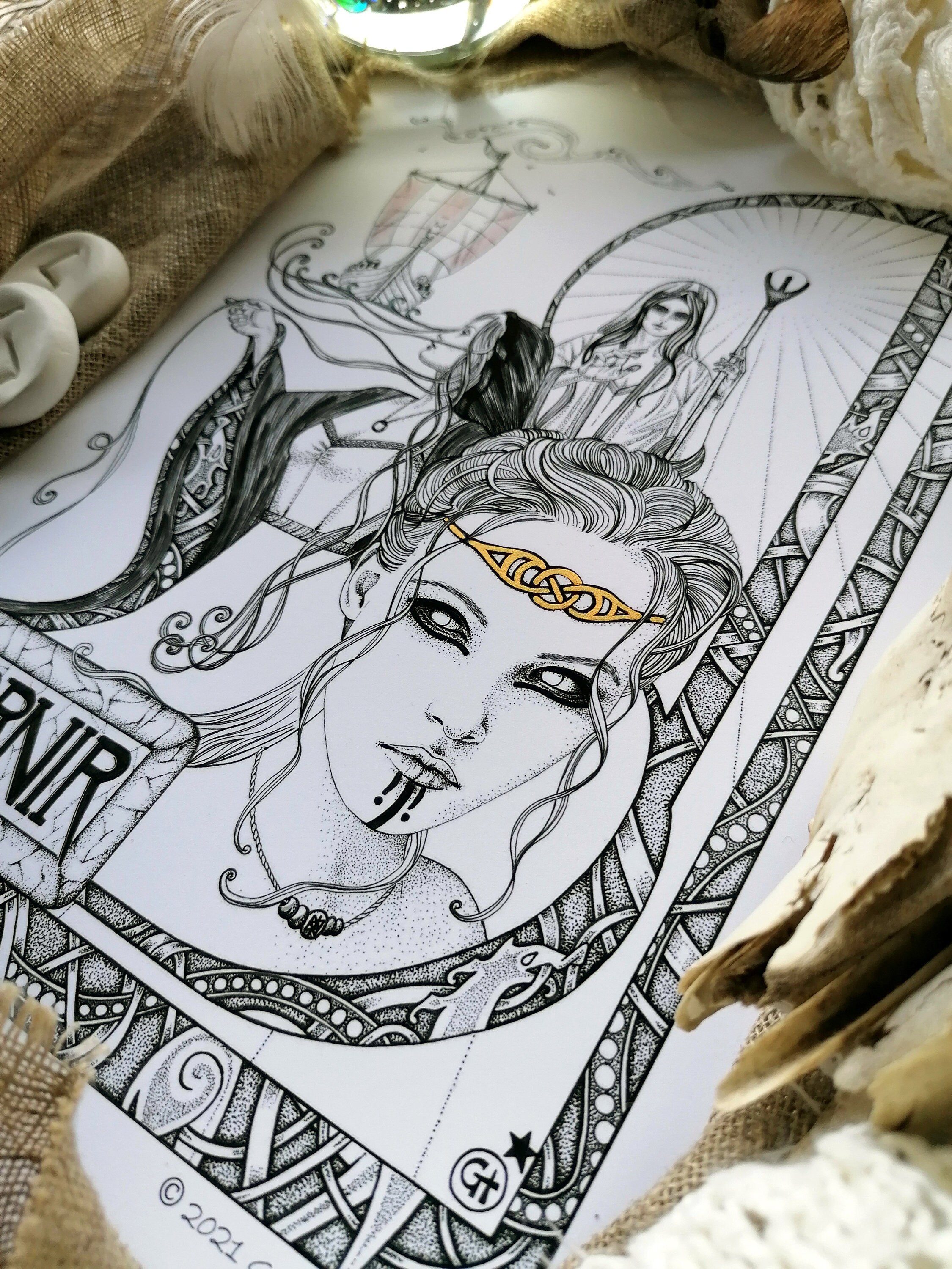 The Norns A3 Print Viking Poster Norse Mythology Viking Art Urnes Style ...