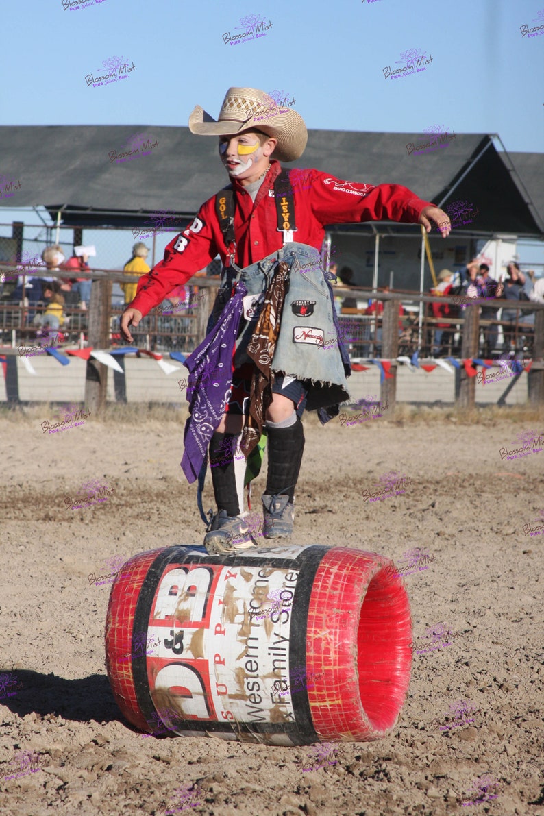 Little Rodeo Clown on His Barrel photo Digital Download - Etsy