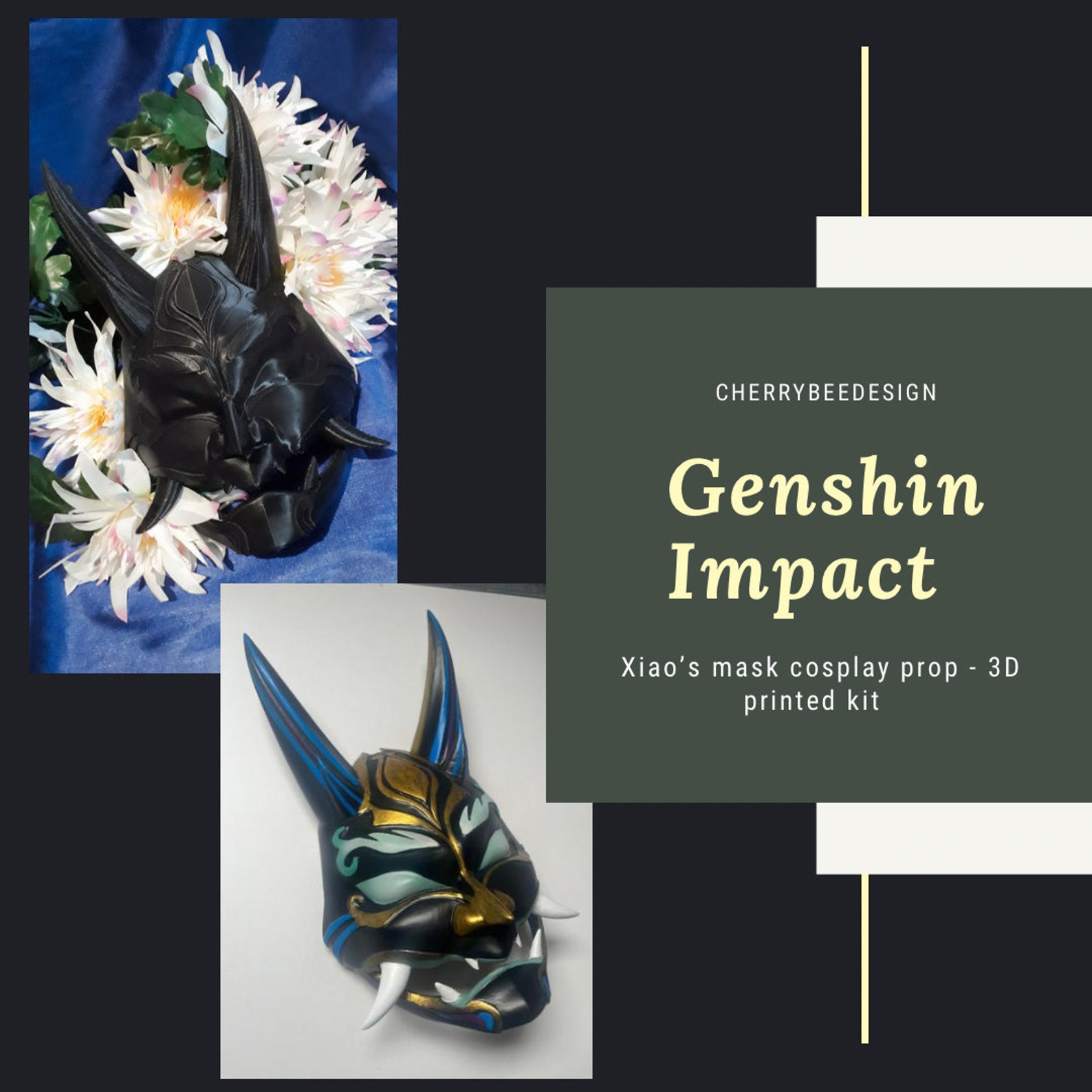 Xiao Mask Genshin Impact 3D Printed Kit - Etsy