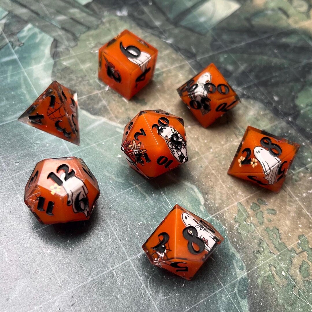 HALLOWEEN - Spooky Ghost - Porcelain Resin Dice Set - Etsy