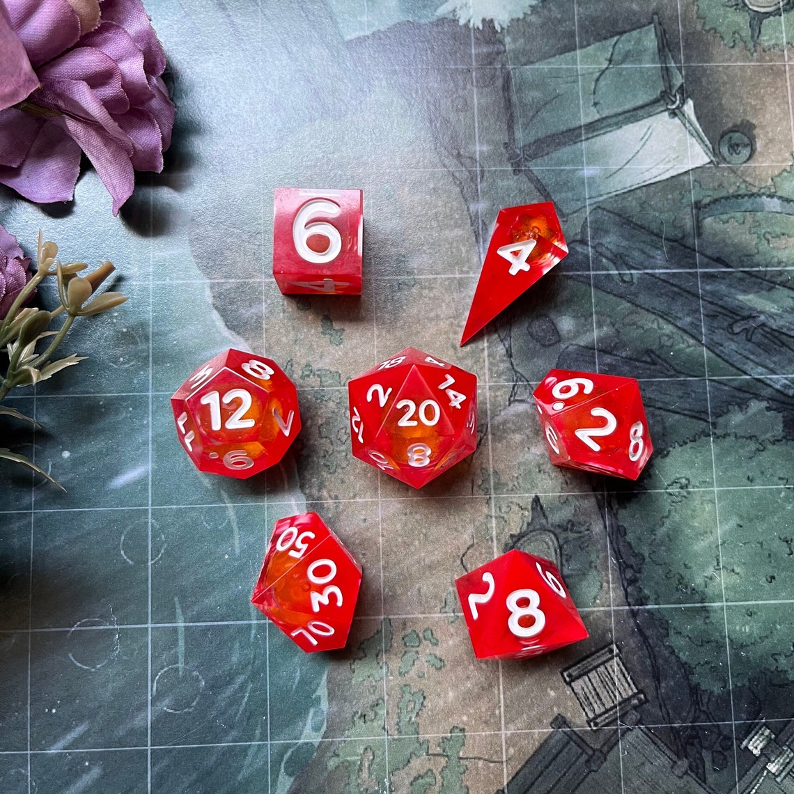 Hazbin Hotel Lucifer Liquid Core Resin Dice Set - Etsy