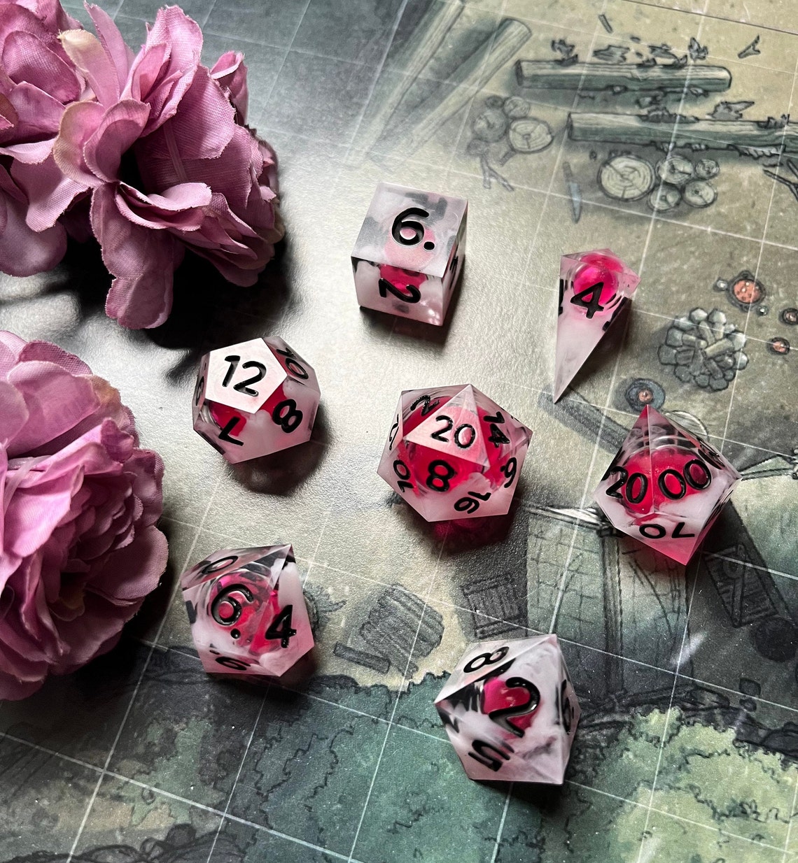Hazbin Hotel Angel Dust Liquid Core Resin Dice Set - Etsy