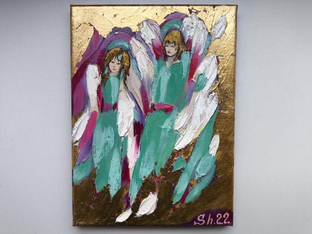 Angels Original Canvas, Modern Christian Artwork, God Textured Art ...