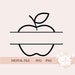 Apple Split Monogram, Digital SVG and PNG File | Teacher Cup Cut File ...