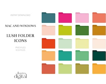 Pastel Colorful Desktop Folder Icons | Mac OS Windows | Aesthetic ...